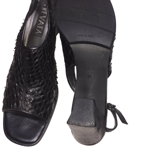 Prevata | Shoes | Prevata Black Reptile Leather Slingbacks Size | Poshmark